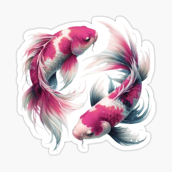 "Koi Fish" Sticker for Sale by FLATVAC STICKER | Redbubble
