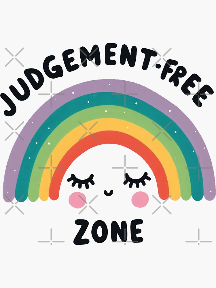" Judgement-free zone Sticker" Sticker for Sale by Infographica | Redbubble