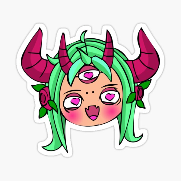 "Cute chibi demon face sticker" Sticker for Sale by eviltorn | Redbubble