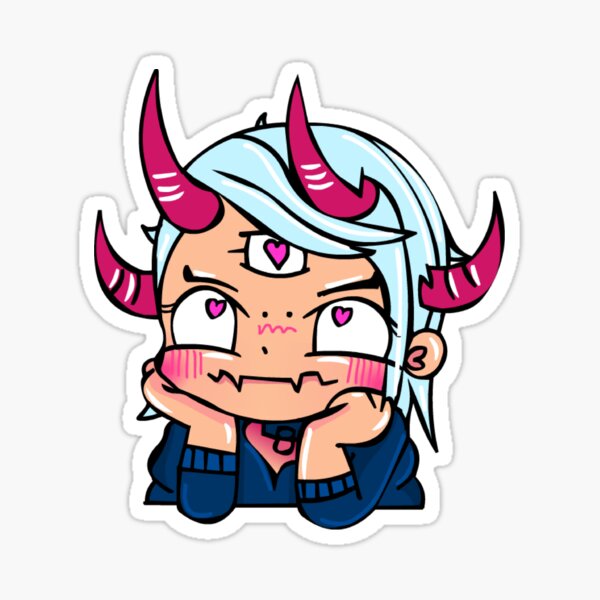 "Cute chibi calm demon in hoodie sticker" Sticker for Sale by eviltorn ...