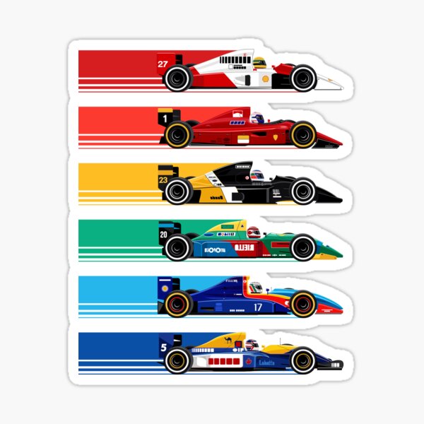 "Retro Formula Racing Cars" Sticker for Sale by marieltoigo | Redbubble