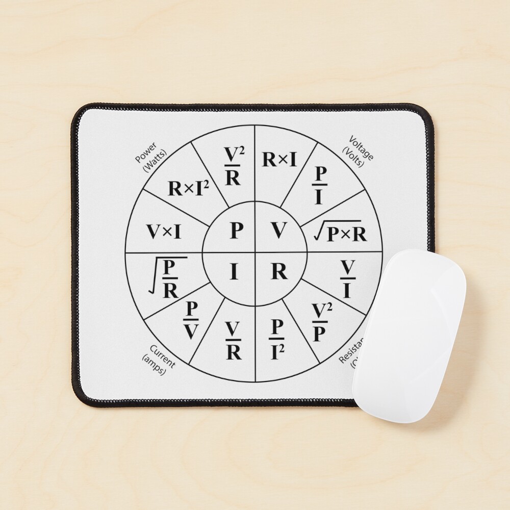 "Black and white ohm's law wheel sticker for Electricians and ...