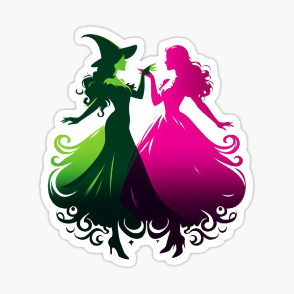 "Elphaba & Glinda Wicked the Musical" Sticker for Sale by NerdiPop ...