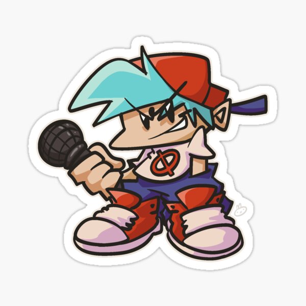 "Friday Night Funkin' Boyfriend" Sticker for Sale by Scribbles1701 ...