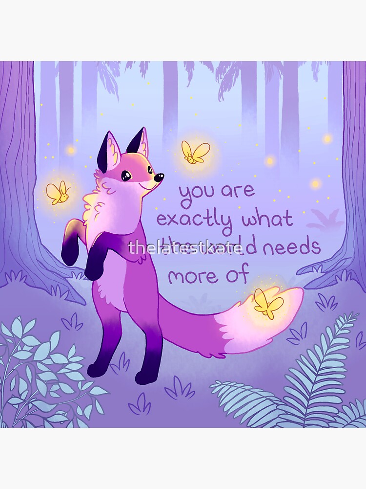 "Kind Fox and Fireflies Dance" Sticker for Sale by thelatestkate ...