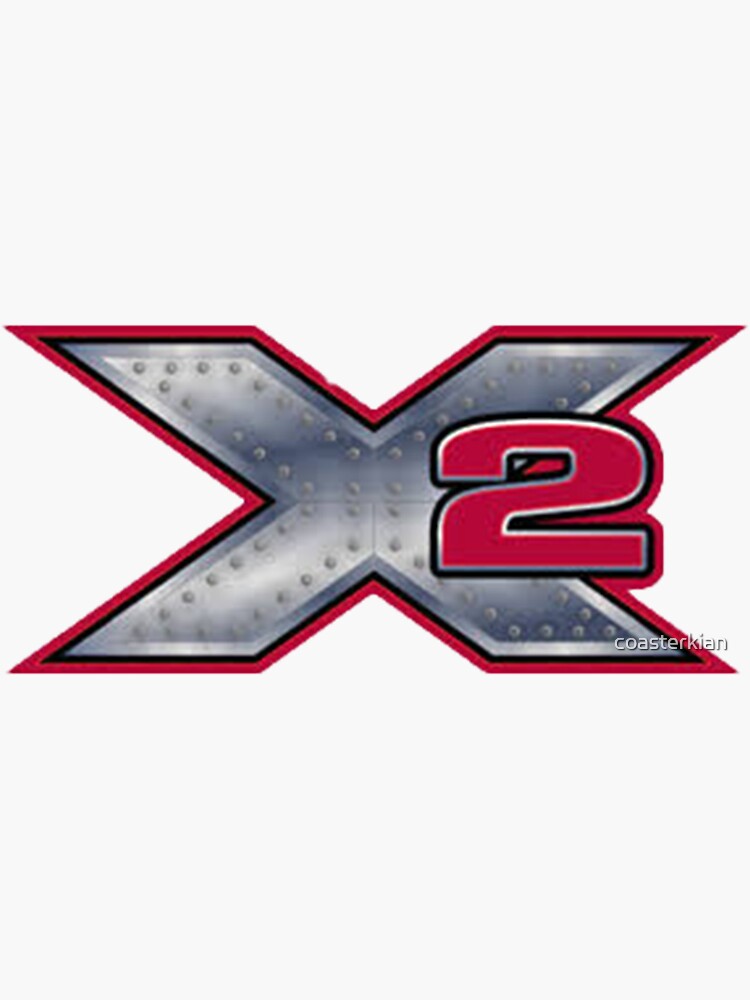 "x2 logo" Sticker for Sale by coasterkian | Redbubble