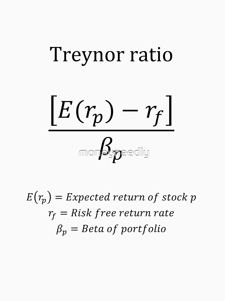 "Treynor ratio with description" T-shirt for Sale by moneyneedly ...