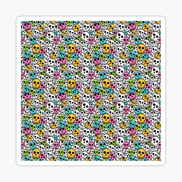 "MULTICOLOR SKULL PATTERN" Sticker for Sale by SarahJStoddard | Redbubble