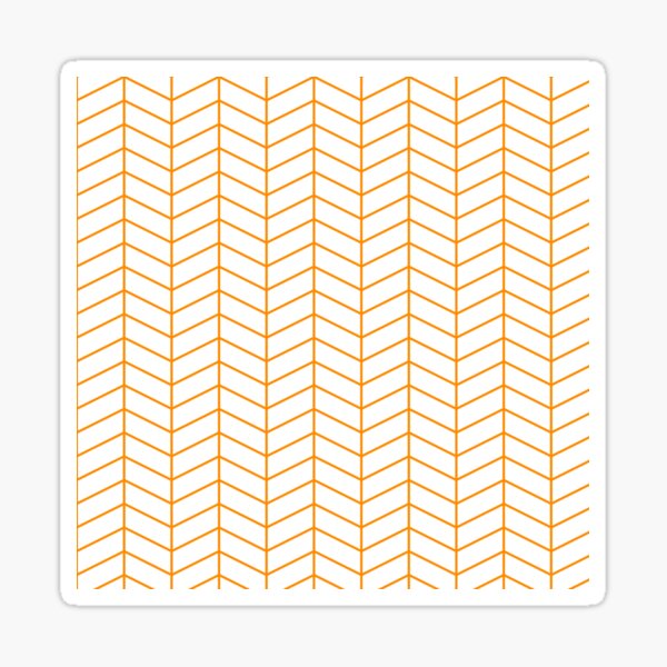 "Orange horizontal zig zag lines & vertical straight lines" Sticker for ...