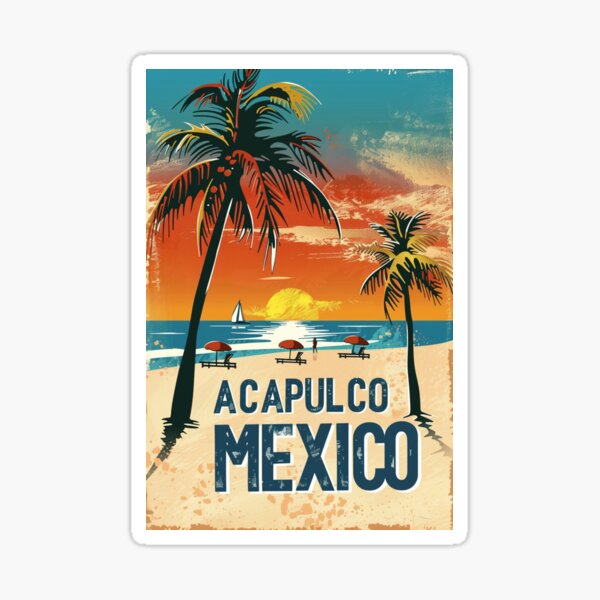 Pegatina for Sale con la obra «Una ilustración de viajes vintage de ...