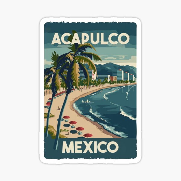 Pegatina for Sale con la obra «Una ilustración de viajes vintage de ...