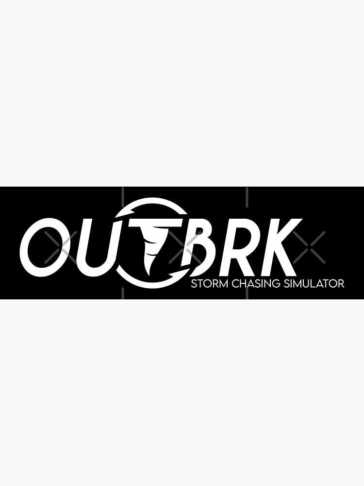 "OUTBRK LOGO (White, Black background) " Sticker for Sale by OUTBRK ...