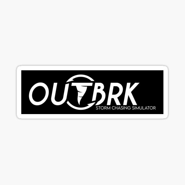 "OUTBRK LOGO (White, Black background) " Sticker for Sale by OUTBRK ...