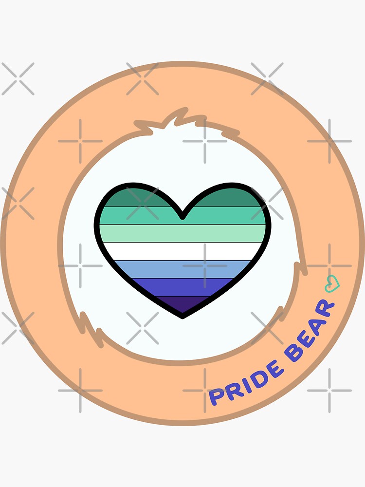 "Gay Men's Pride Caring Bear Badge" Sticker for Sale by brittanykald ...