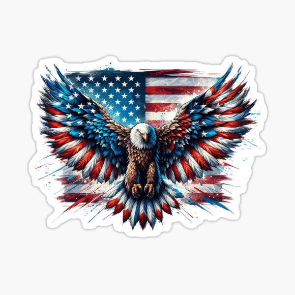 "USA Patriotic bald eagle flag" Sticker for Sale by PapayaGen | Redbubble
