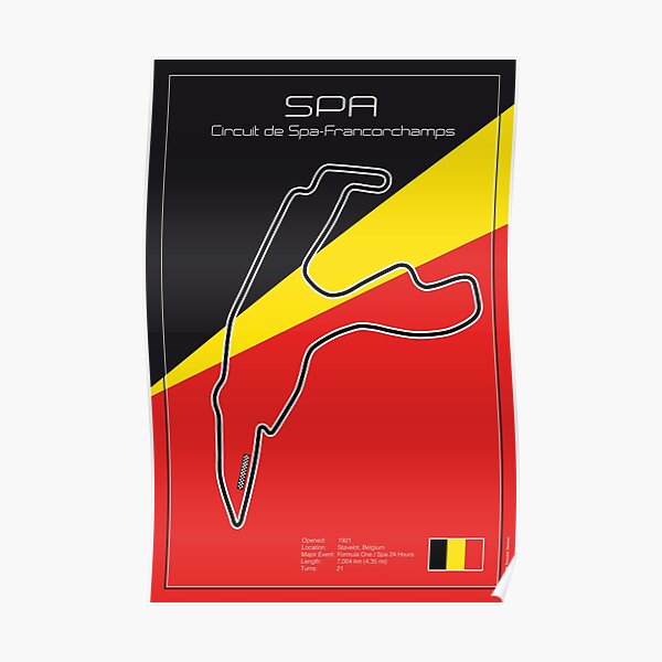 "Spa Francorchamps Racetrack" Poster by theodordecker | Redbubble