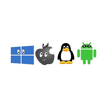 "Funny Logos Windows, Apple, Linux, Android!" Sticker for Sale by ...