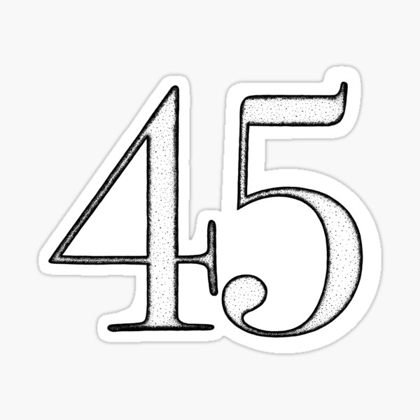"Dotart/Dotwork illustration of Number 45" Sticker by MagnetitaBySil ...