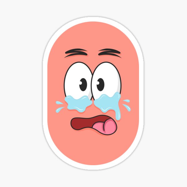 "Crying Patrick Star Face" Sticker for Sale by Seven Design | Redbubble