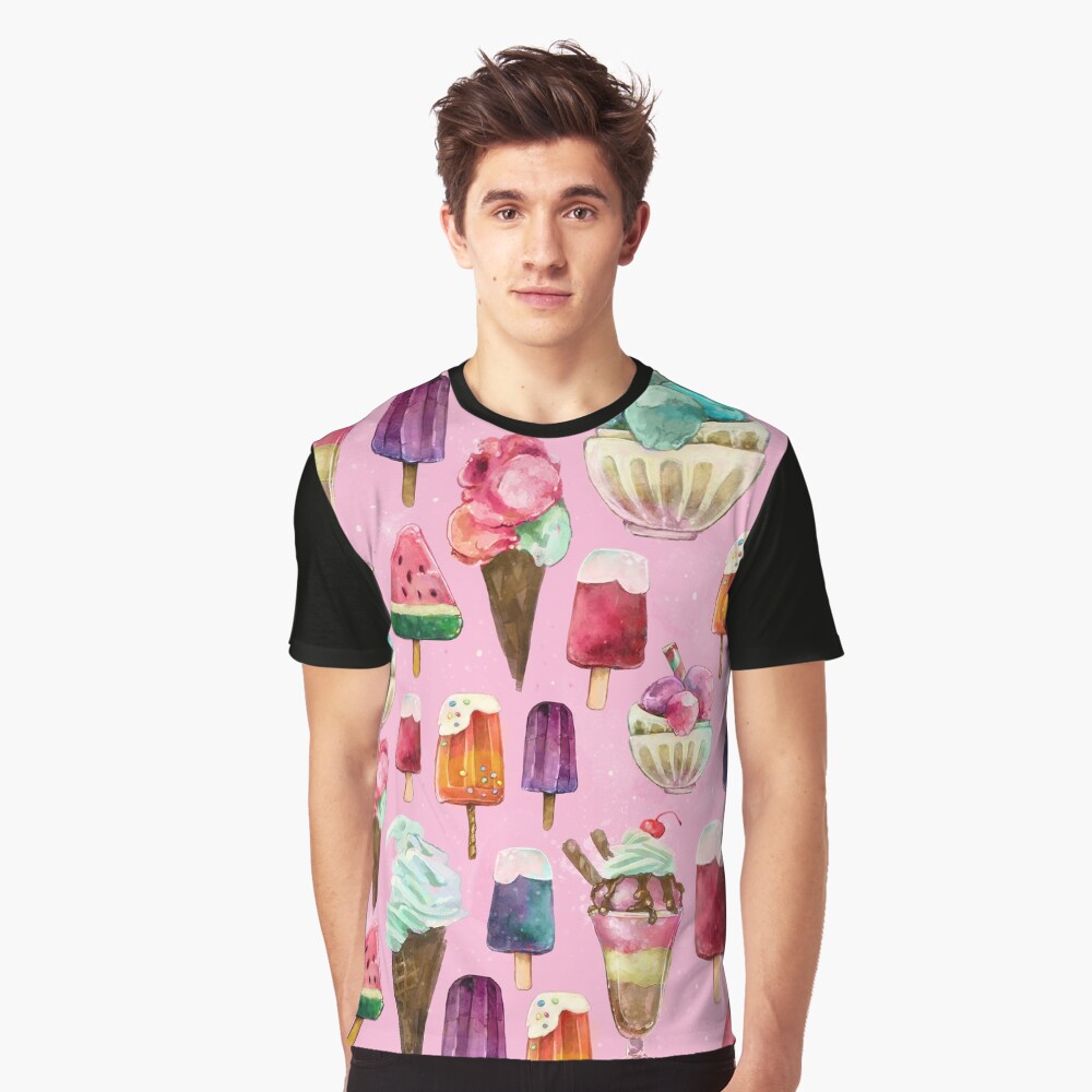 "ice-cream pattern" T-shirt for Sale by strijkdesign | Redbubble ...