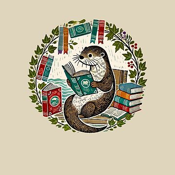 "Reading Otter" Sticker for Sale by BubbSnugg LC | Redbubble