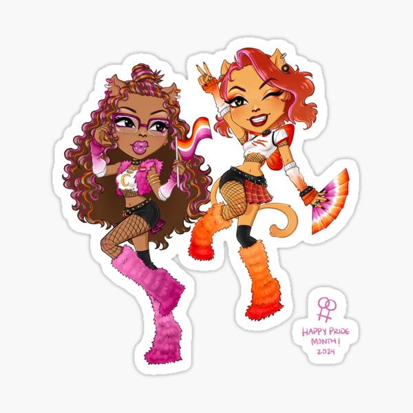 "MH x ZD PRIDE 2024: Clawdeen x Toralei" Sticker for Sale by zddesignz ...