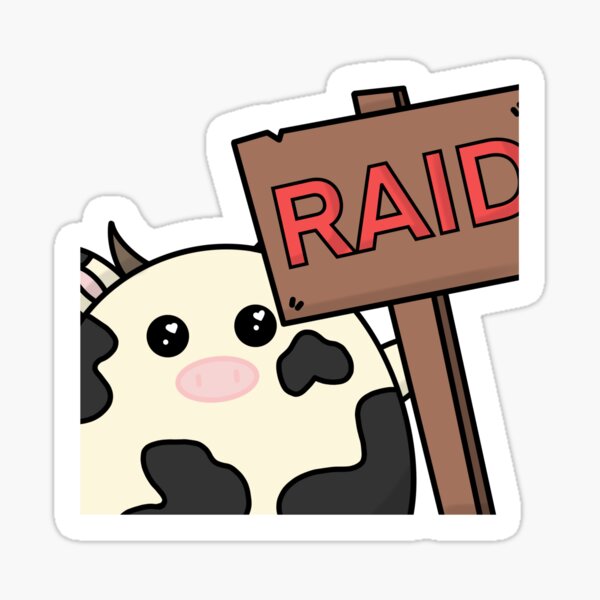 "Raid cow emote" Sticker for Sale by CandyLlamaZ | Redbubble