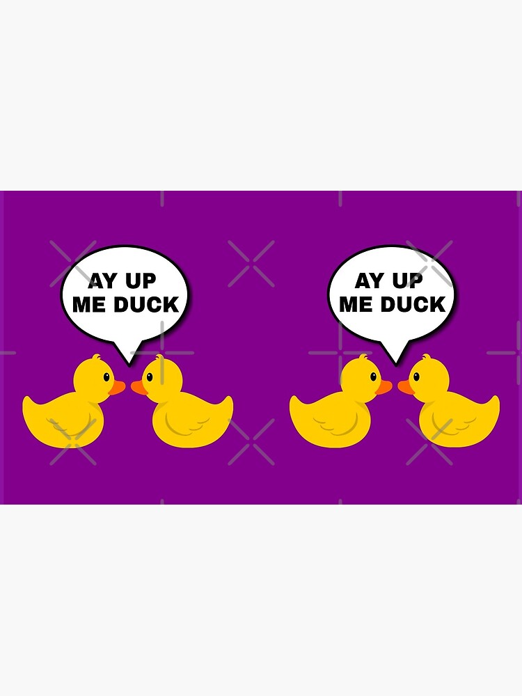 "Ay Up Me Duck Lila Becher" Kaffeebecher von BrambleBox | Redbubble
