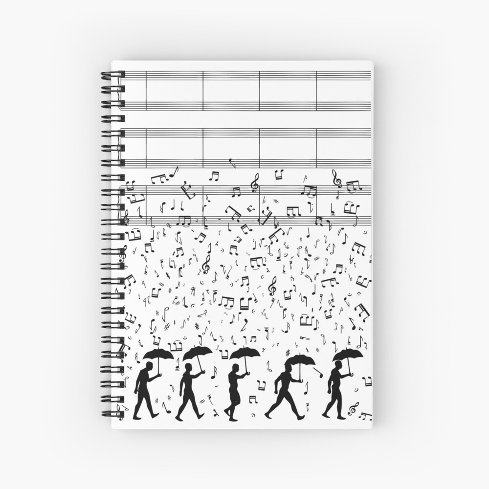 "Singing in the Raaaain" Spiral Notebook for Sale by zomboy | Redbubble