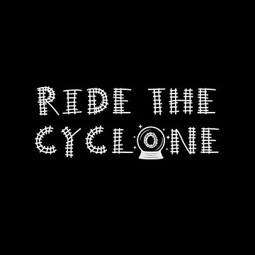 "RIDE THE CYCLONE- Light (Re-Imagined Musical Logo)" Sticker for Sale ...