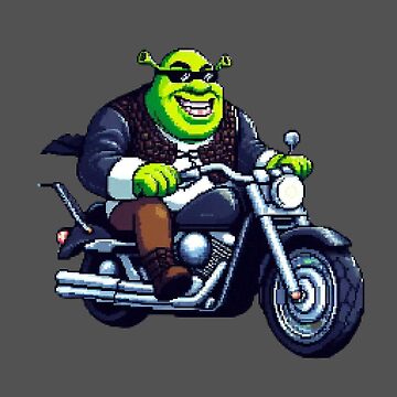 "Shrek on a Motorcycle - Funny Car stickers/Waterbottle Stickers ...