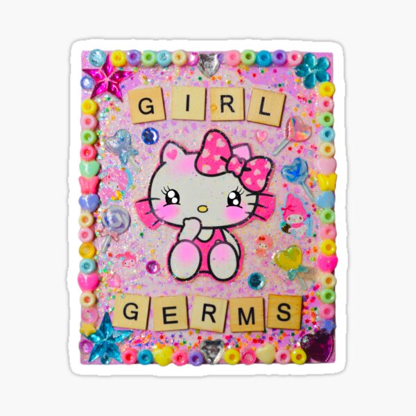 "Girl Germs! Cute kitty " Sticker for Sale by NikiiNeko | Redbubble