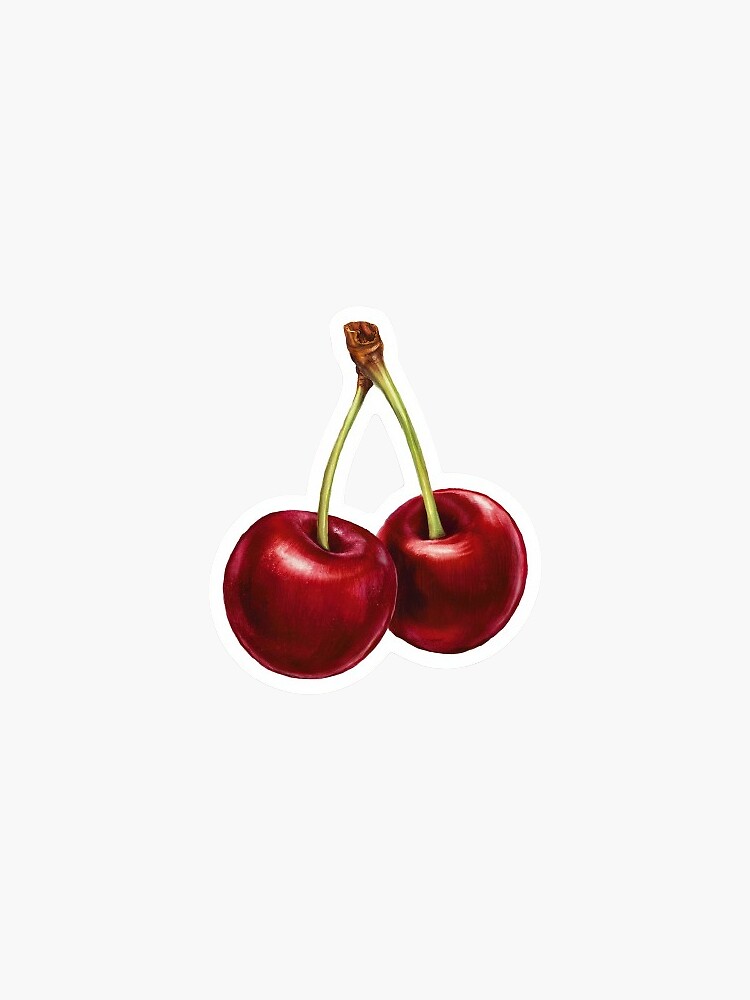 "Sticker-Cherries" Sticker for Sale by Winterfoxy | Redbubble