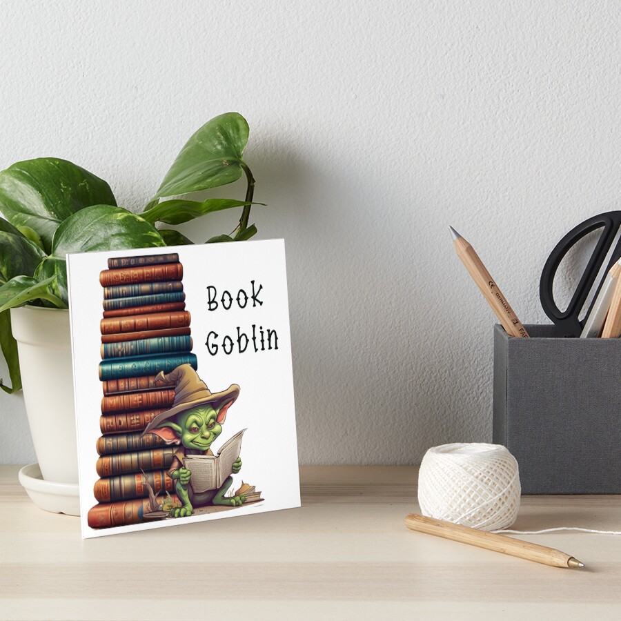 "Book Goblin" Sticker for Sale by Kheltic-Lady | Redbubble