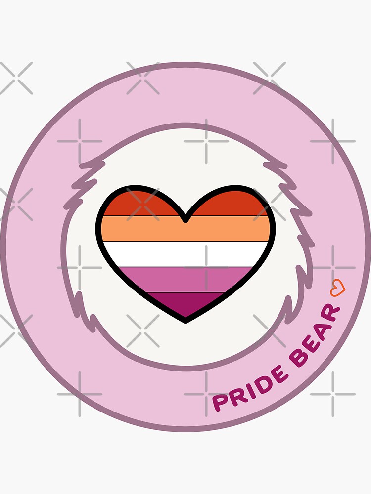 "Lesbian Pride Caring Bear Badge" Sticker for Sale by brittanykald ...