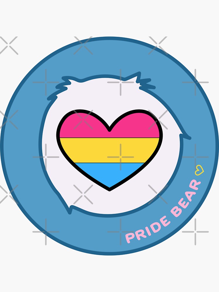"Pansexual Pride Caring Bear Badge" Sticker for Sale by brittanykald ...