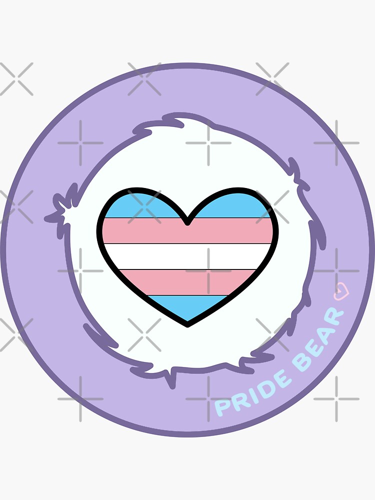 "Transexual Pride Caring Bear Badge" Sticker for Sale by brittanykald ...