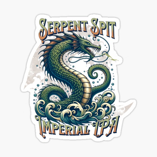 "Serpent Spit Imperial IPA" Sticker for Sale by Nerdsome | Redbubble