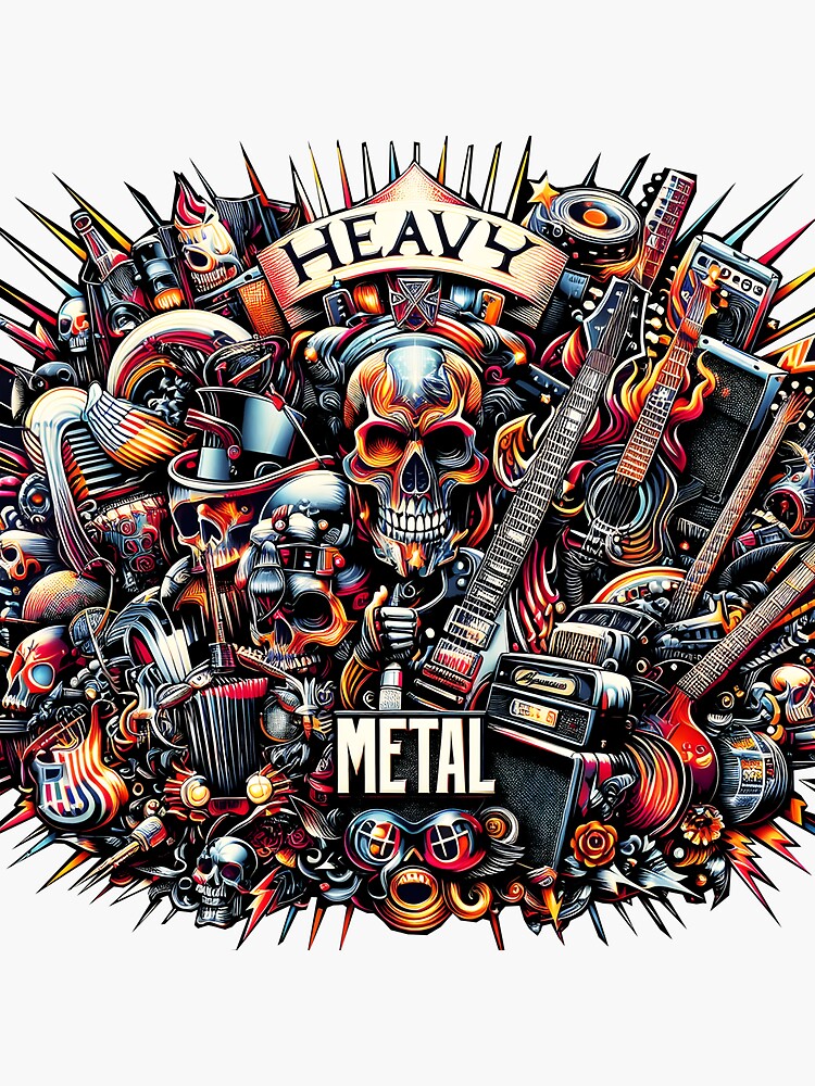 "heavy metal " Sticker for Sale by aliraweb | Redbubble