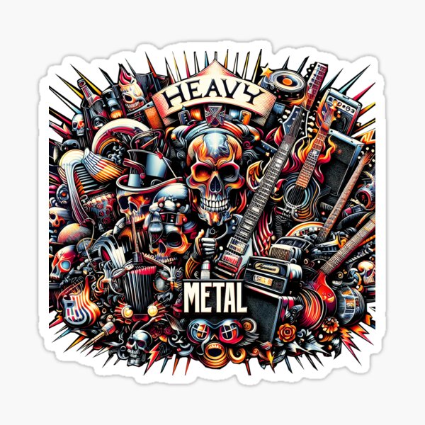 "heavy metal " Sticker for Sale by aliraweb | Redbubble