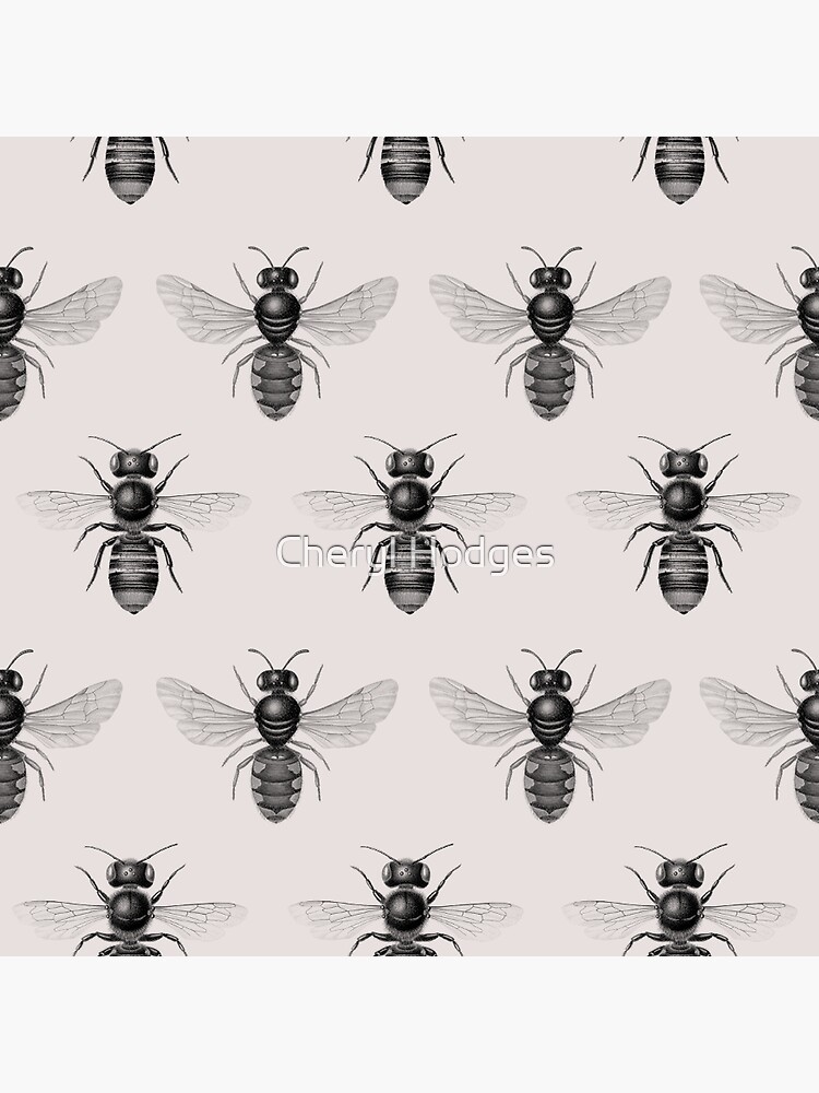 "Australian native bees grid pattern, light grey background" Sticker ...