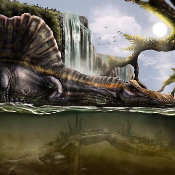 "Basking Spinosaurus" Sticker for Sale by ValkArtwork | Redbubble