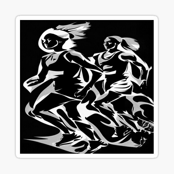 "Marathon Runners" Sticker for Sale by artCdesignsKH | Redbubble