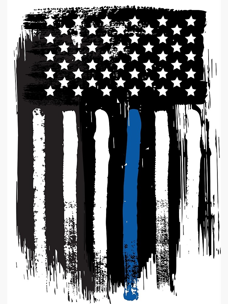 "Thin Blue Line - Vertical Flag" Poster for Sale by rjzinger | Redbubble