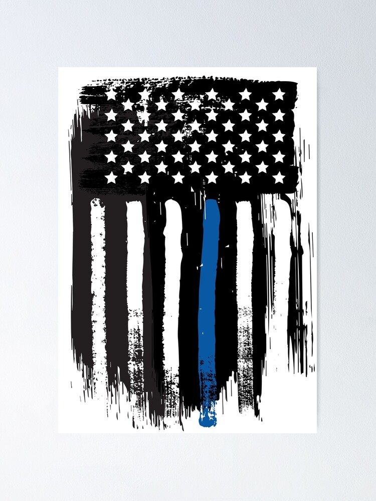 "Thin Blue Line - Vertical Flag" Poster for Sale by rjzinger | Redbubble