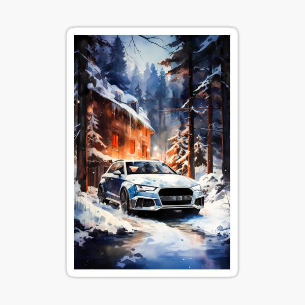 "Watercolor Audi Rs6 In Snowy Forest Village" Sticker for Sale by ...