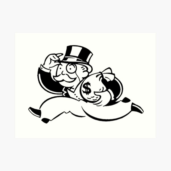 "monopoly man with monocle mandela effect" Art Print for Sale by Kackos ...