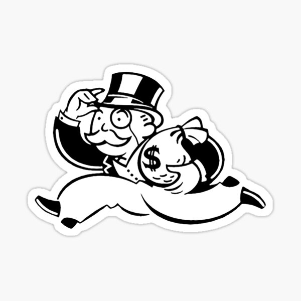 "monopoly man with monocle mandela effect" Sticker for Sale by Kackos ...