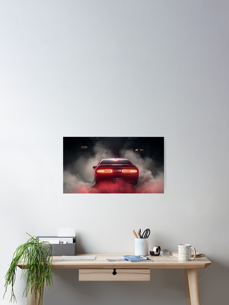 "Dodge Challenger Burnout Poster" Poster for Sale by PaceRacer | Redbubble