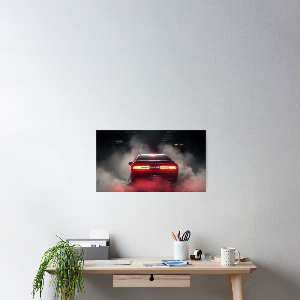 "Dodge Challenger Burnout Poster" Poster for Sale by PaceRacer | Redbubble